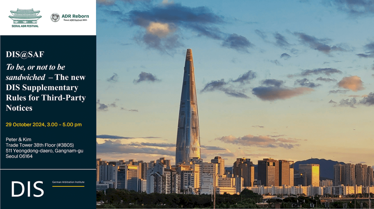 Deutsche Institution für Schiedsgerichtsbarkeit e.V. (DIS): DIS@SAF: To ...